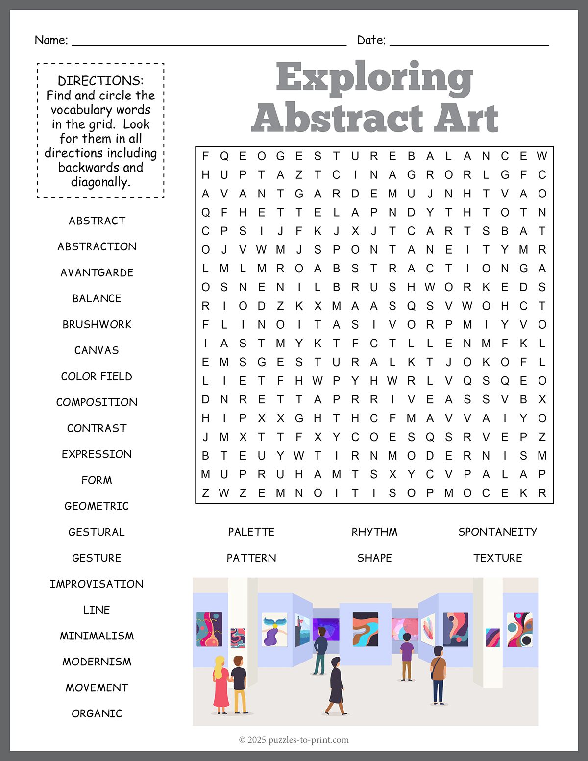 Abstract Art Word Search