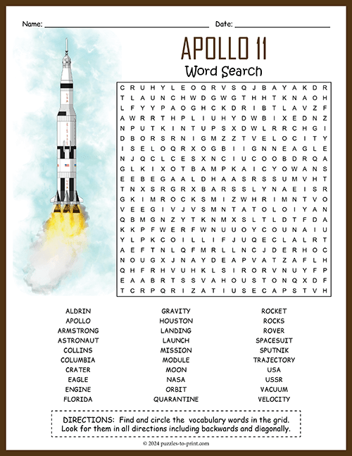 Apollo 11 Word Search