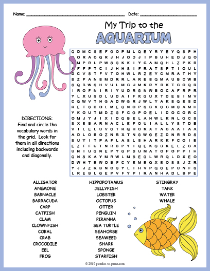 Aquarium Worksheet