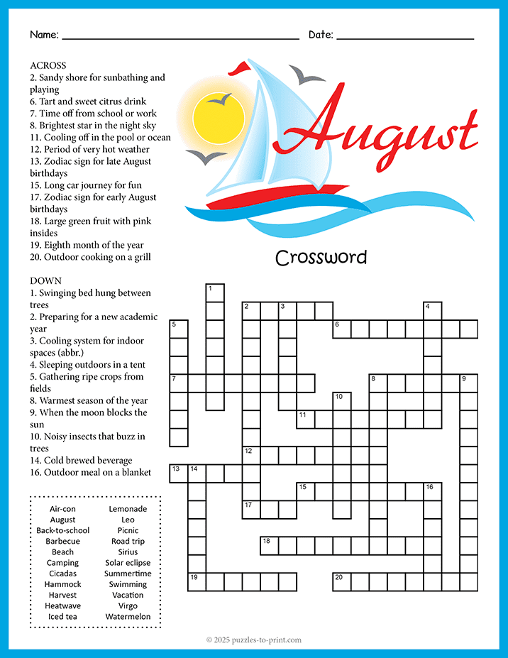 August Crossword