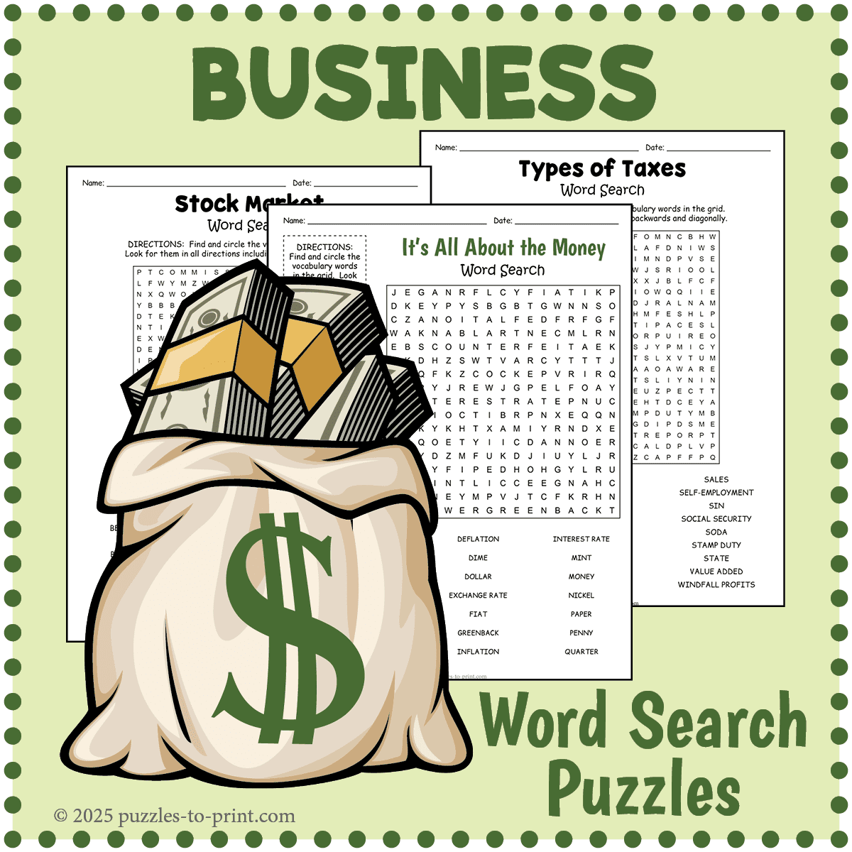 Business Word Search Puzzles