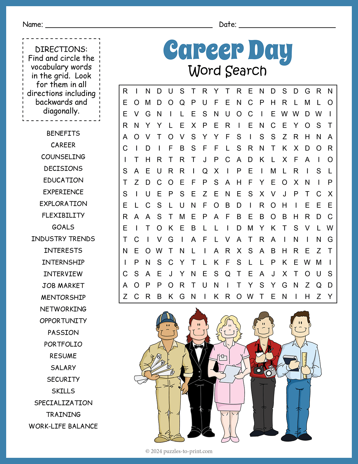 Career Day Word Search