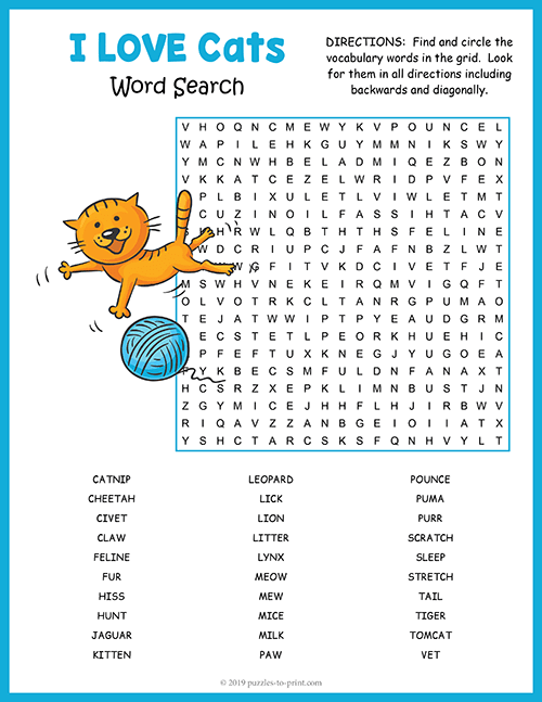Cat Word Search