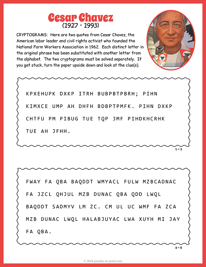 Cesar Chavez Cryptogram
