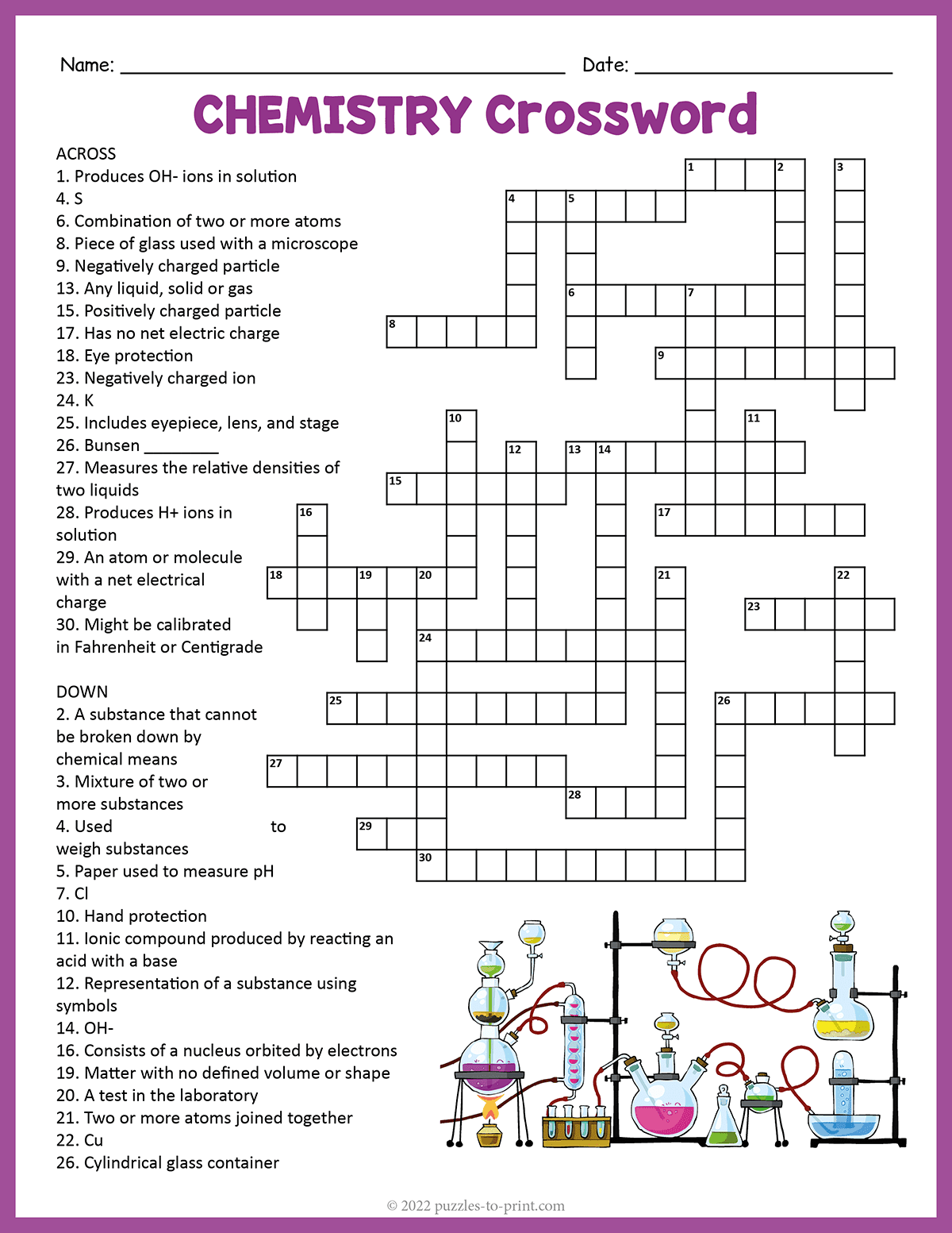 Chemistry Crossword