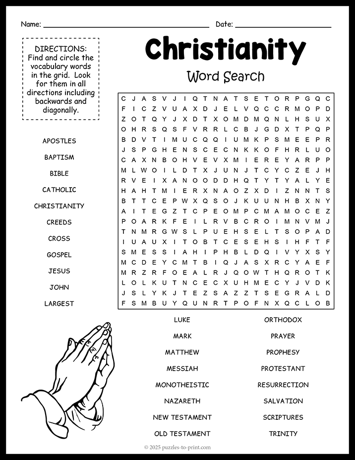 Christianity Word Search