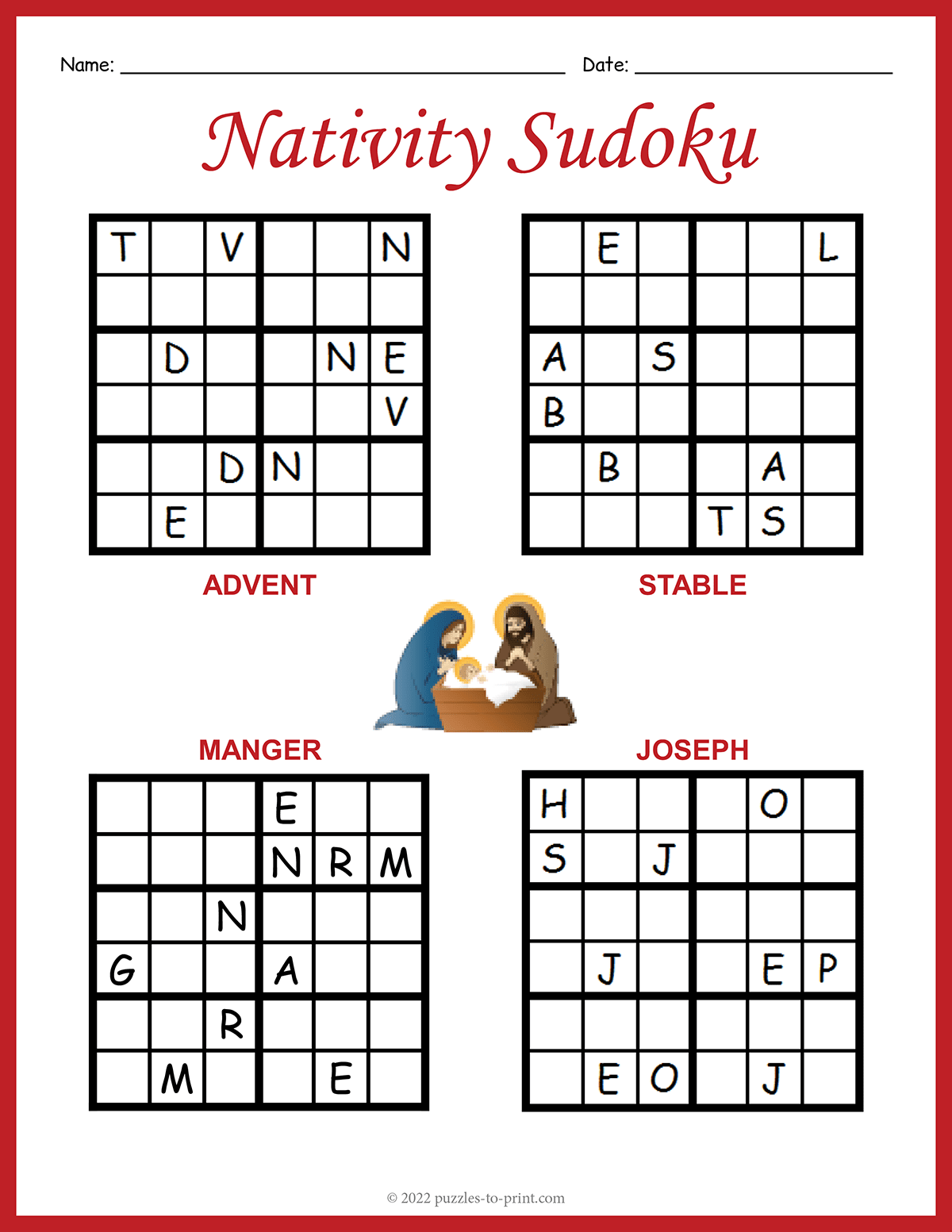 Christmas Nativity Sudoku