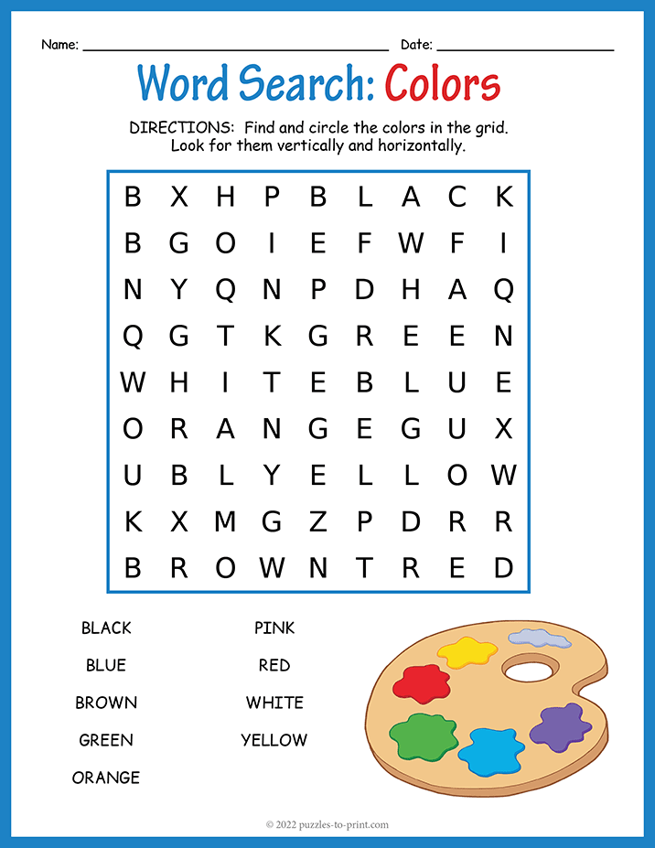 Colors Word Search