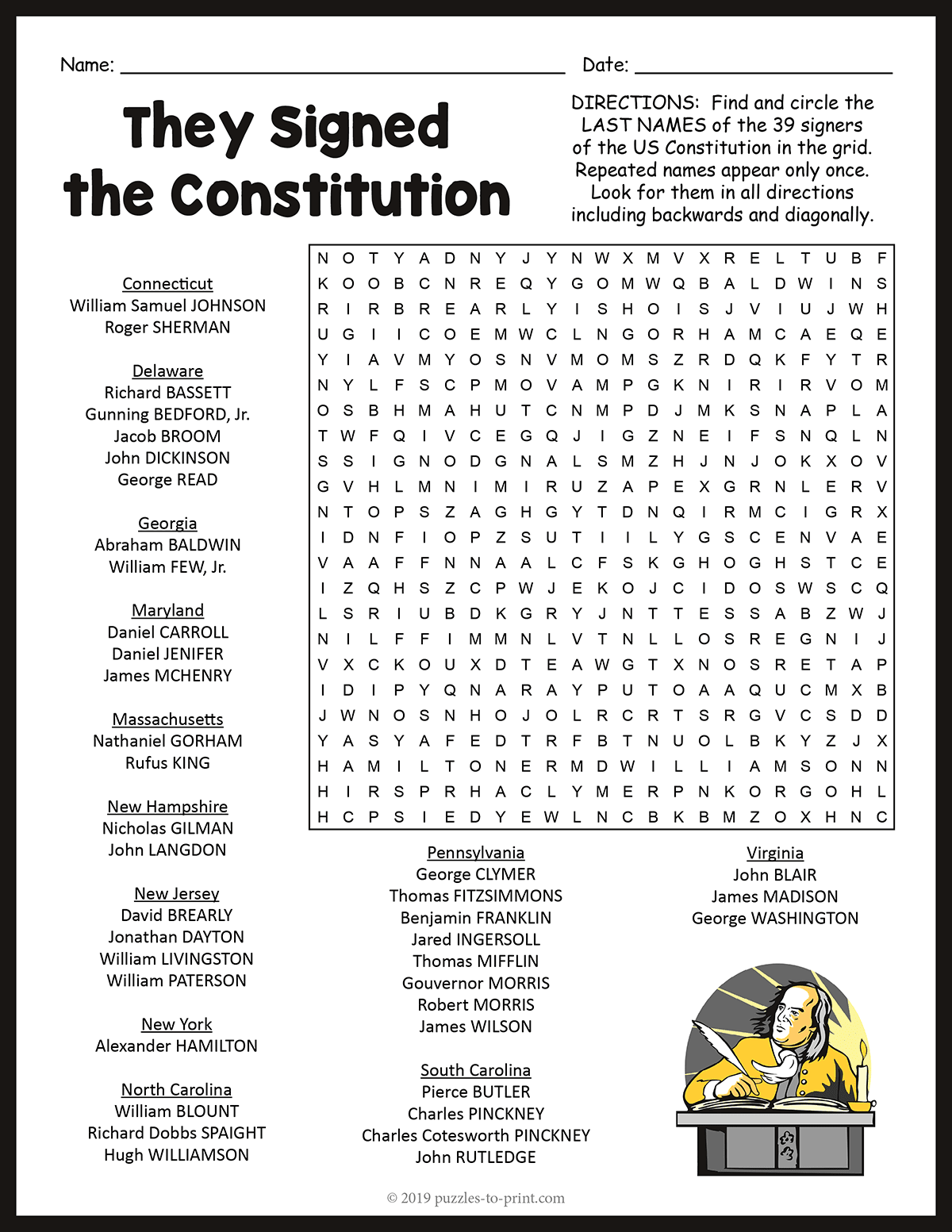 Constitution Day Word Search