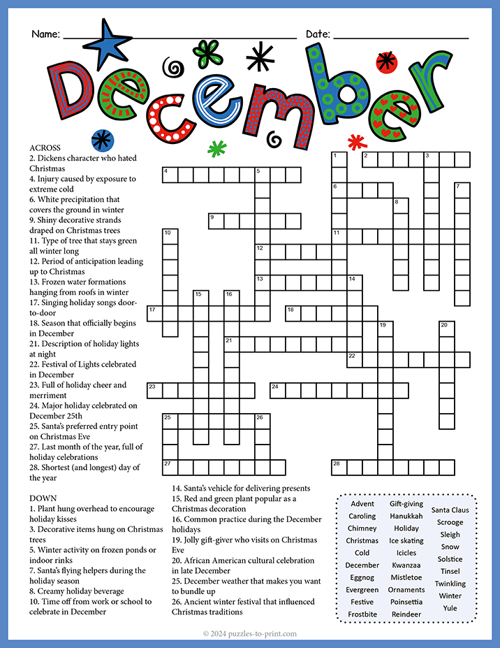 December Crossword