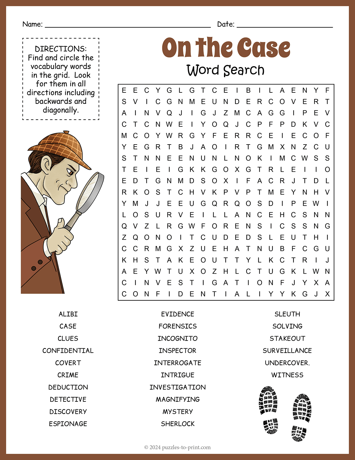 Detective Word Search