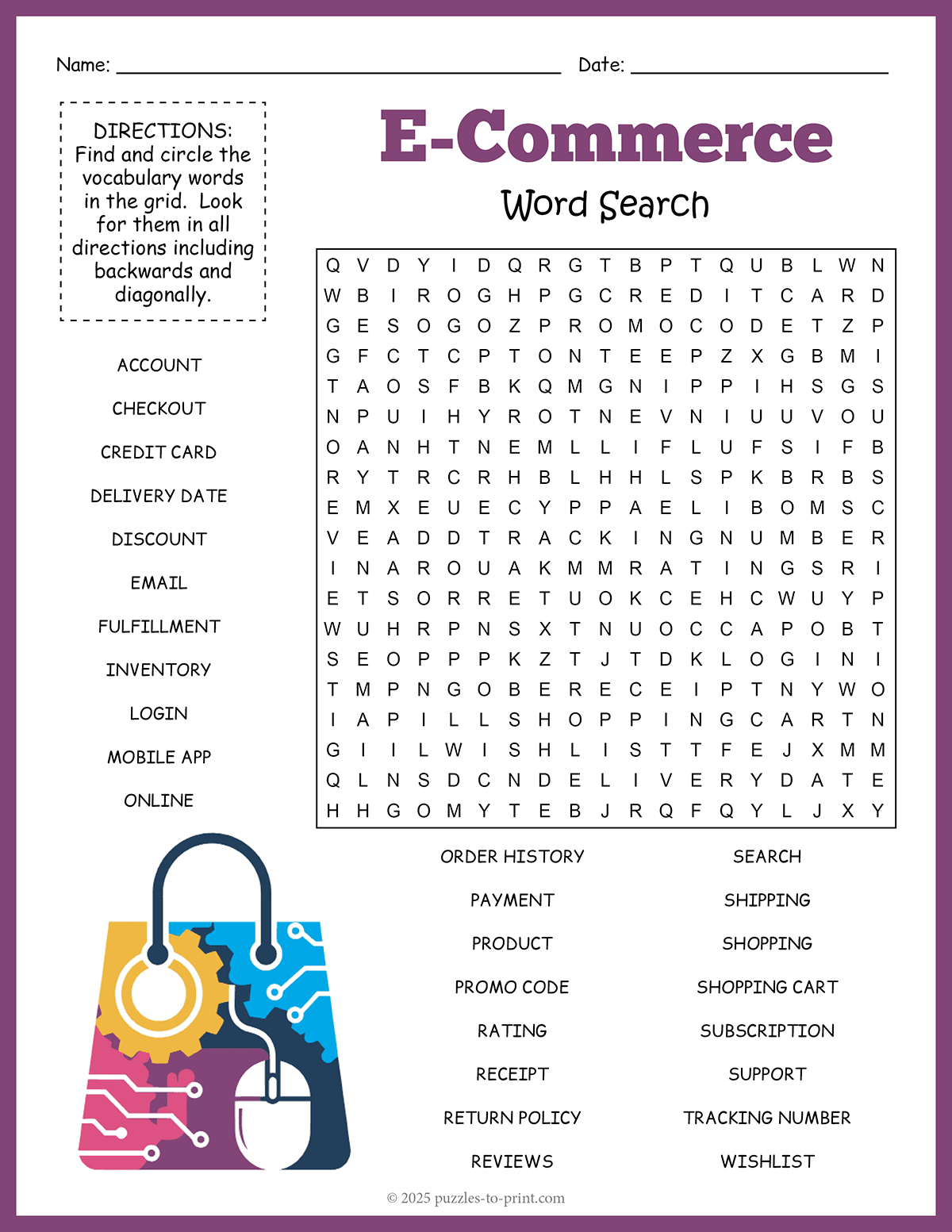 E-Commerce Word Search