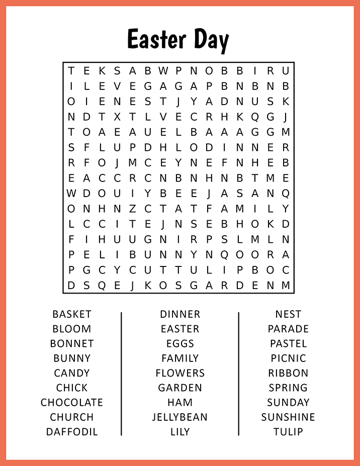 Easter Day Word Search