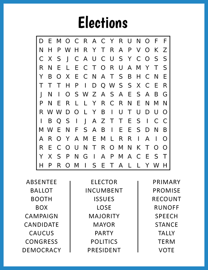 Elections Word Search
