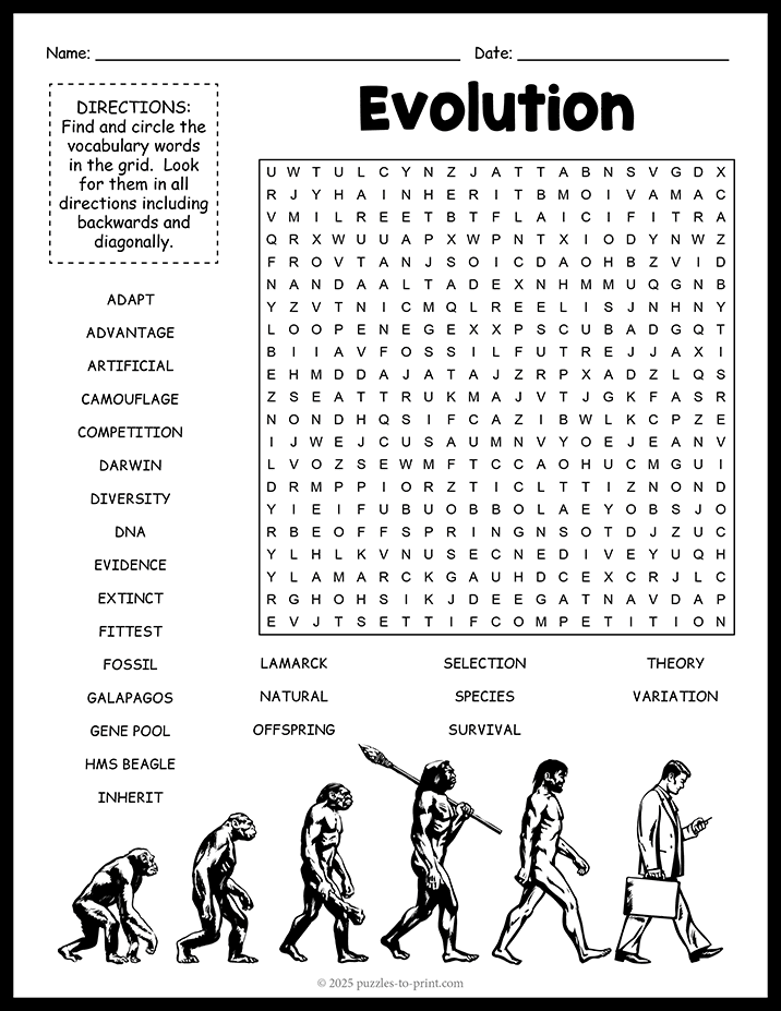 Evolution Word Search