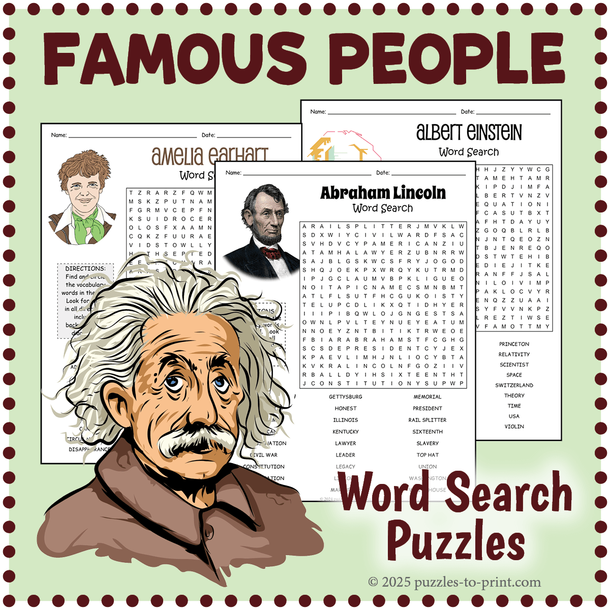 Famous People Word Search Puzzles