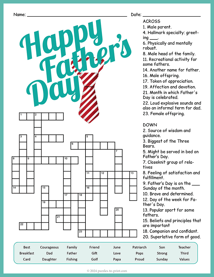 Father's Day Crossword