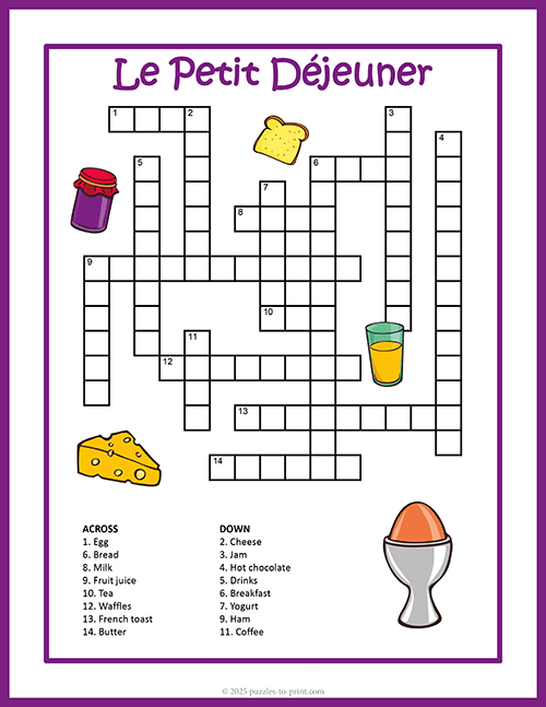 French Breakfast Crossword
