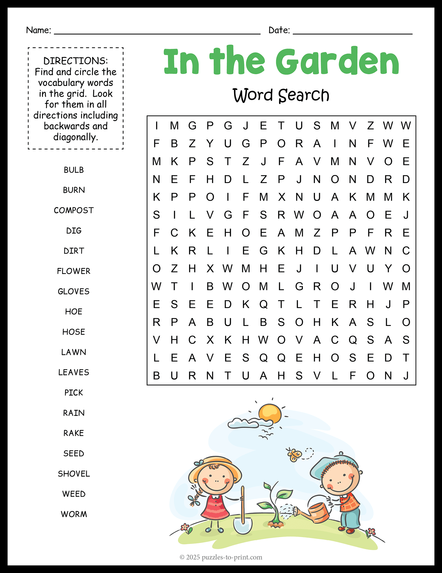 Garden Word Search