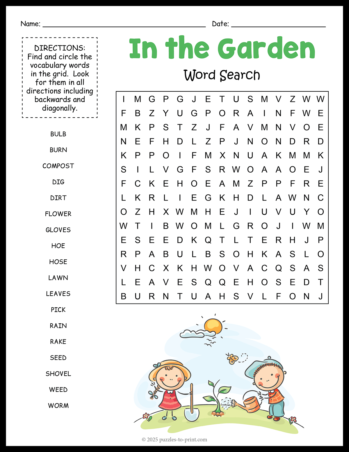 Garden Word Search