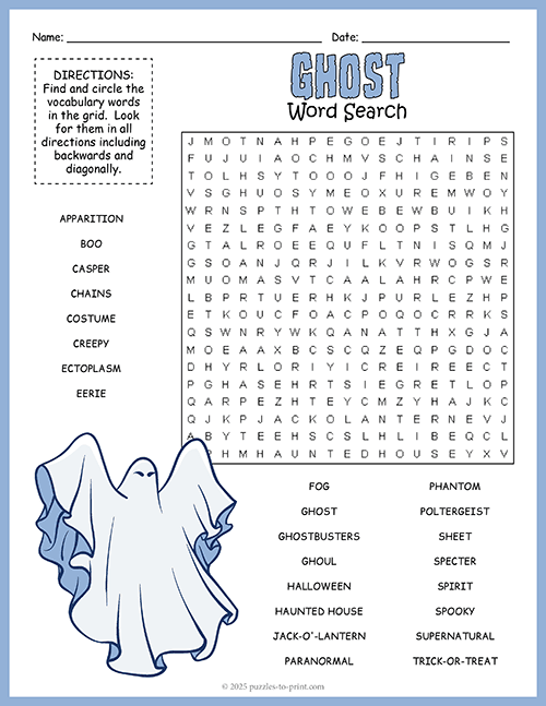 Ghost Word Search