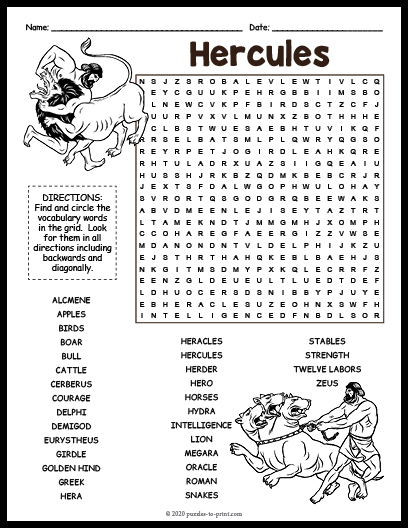 Hercules Worksheets