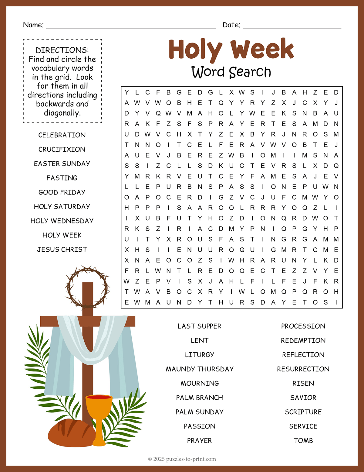 Holy Week Word Search