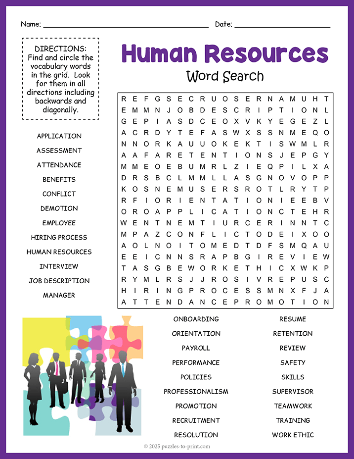 Human Resources Word Search