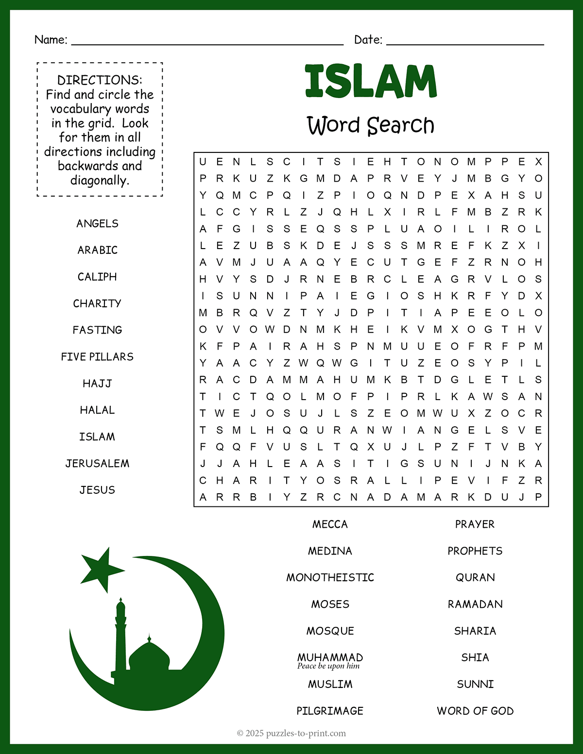 Islam Word Search
