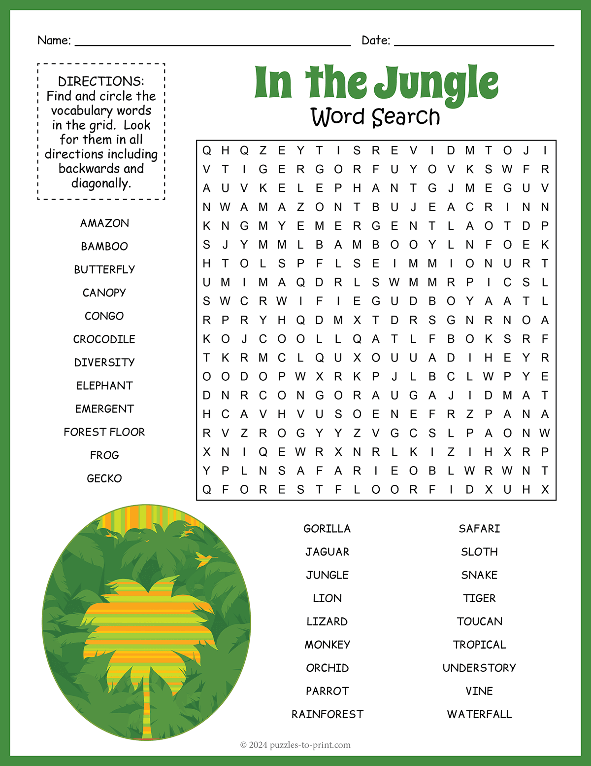 Jungle Word Search