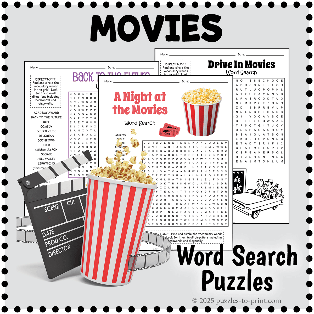 Movie and TV Word Search Puzzles