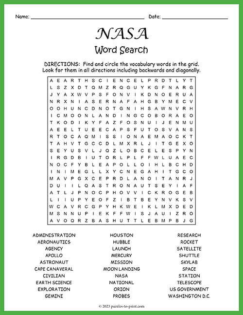 US History Word Search Puzzles