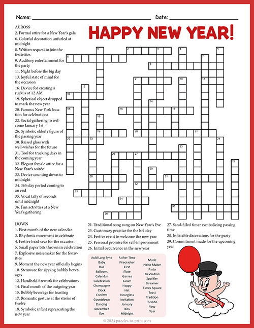 New Years Crossword