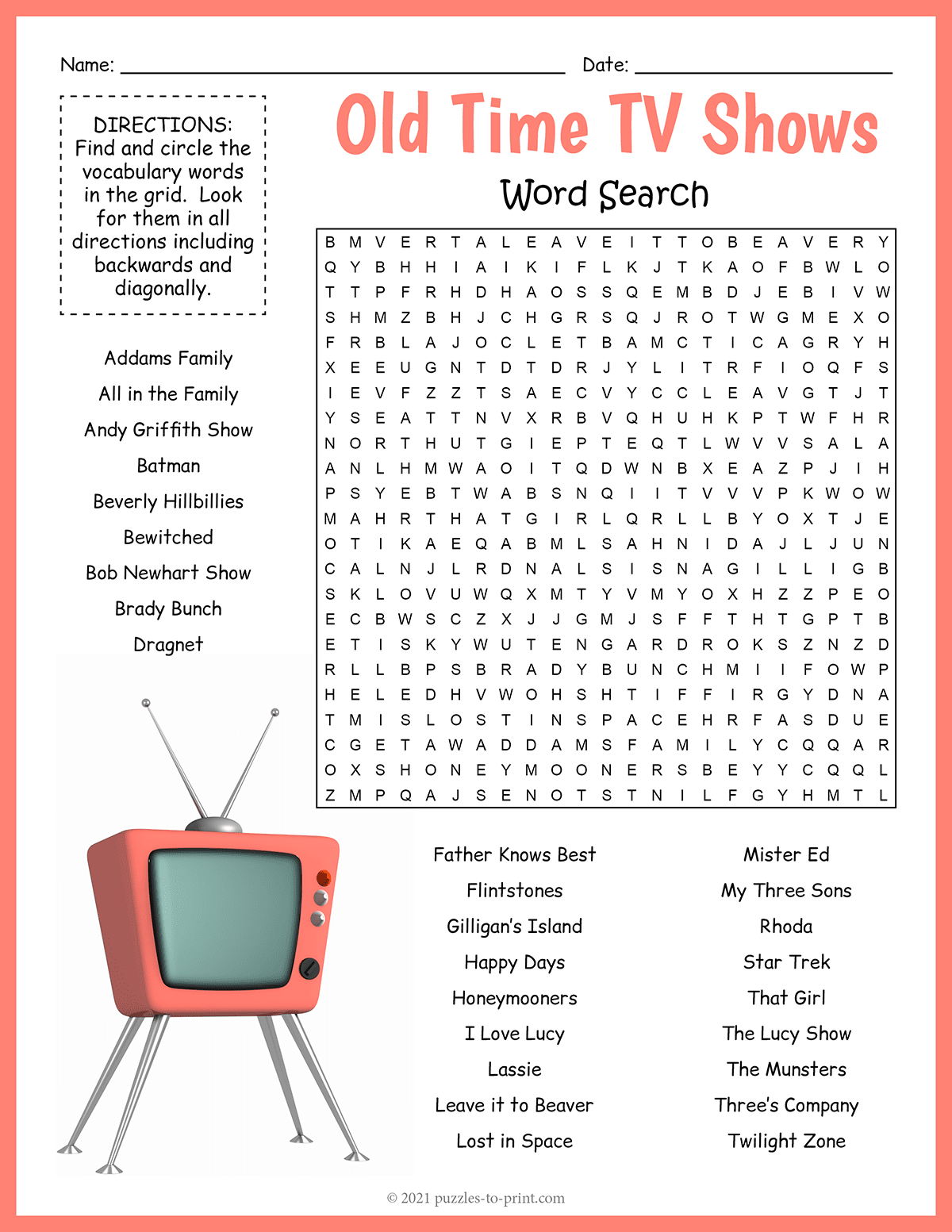 Printable Broadcast Calendar Printable Word Searches