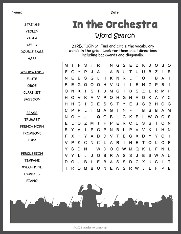 Orchestra Word Search