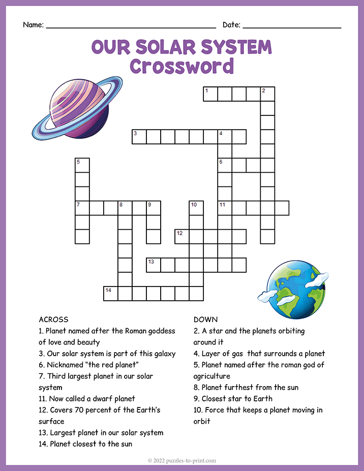 Our Solar System Crossword