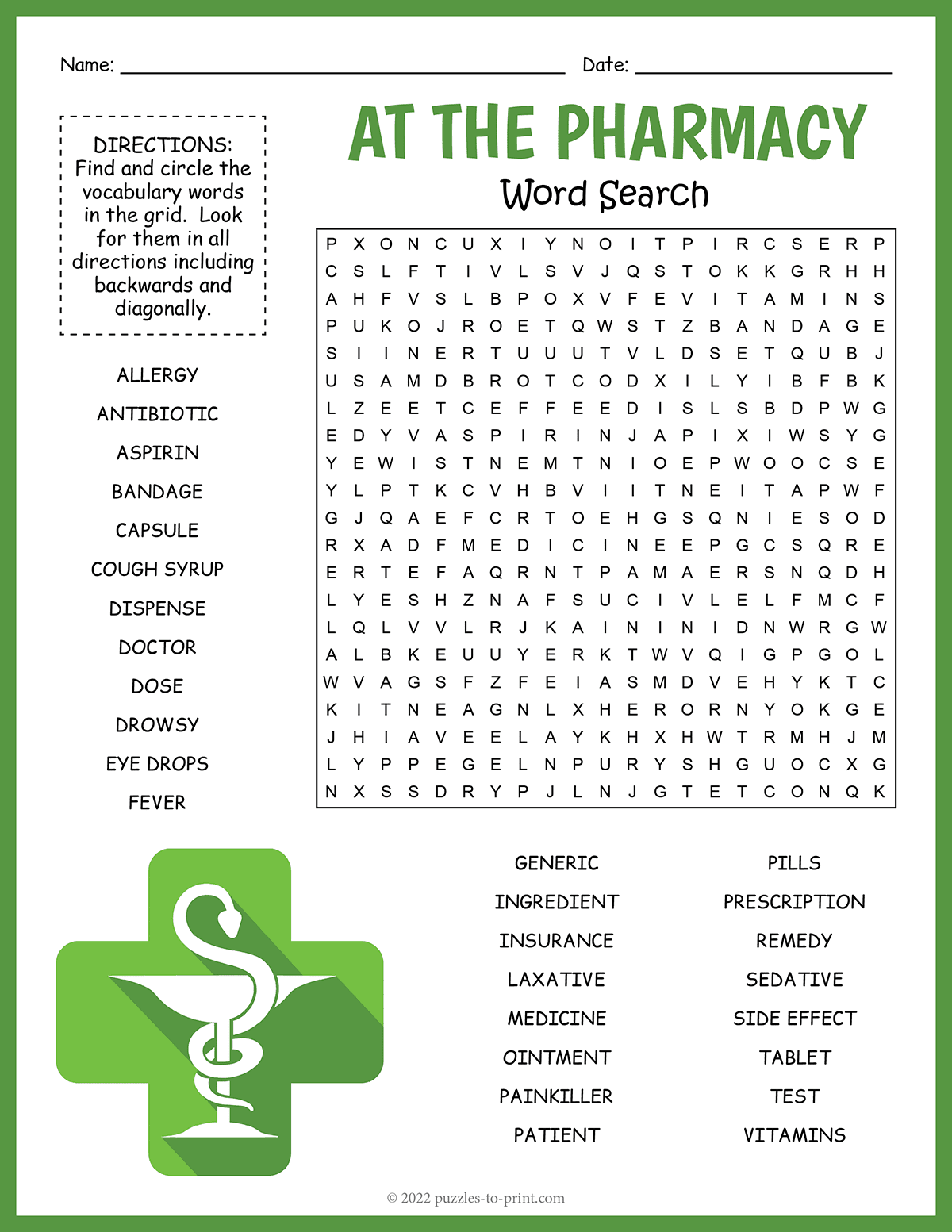 Medication Word Searches To Print PHARMACY WEEK 2018 SCRAMBLE RX