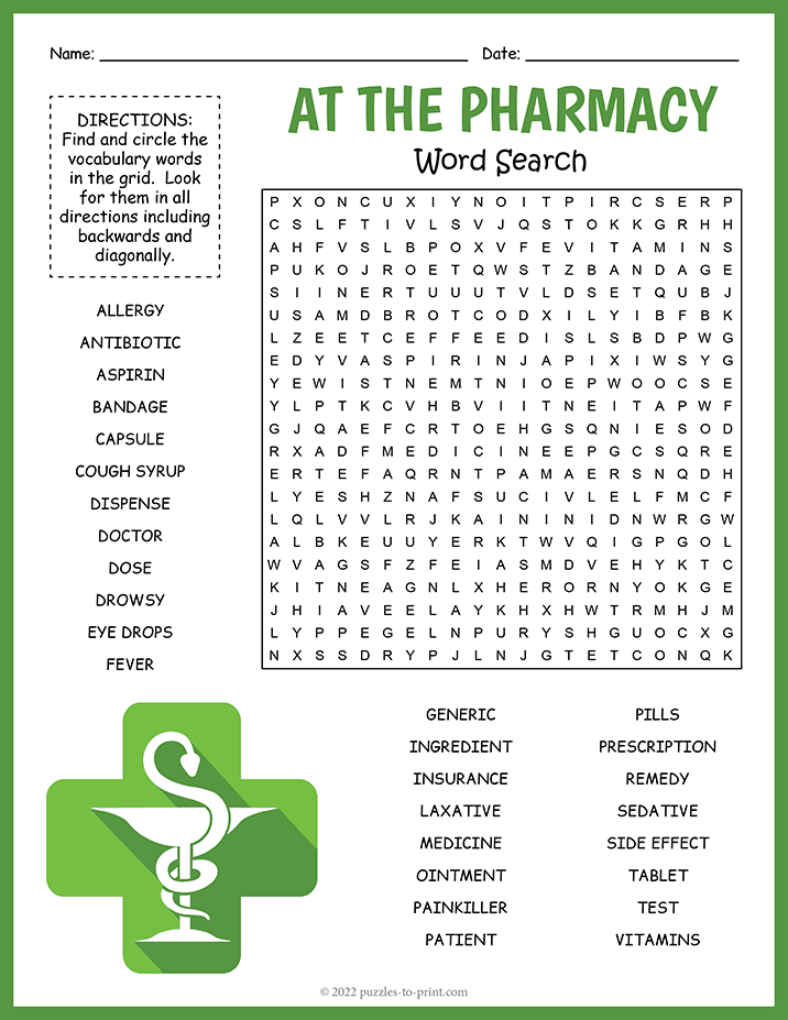 Pharmacy Word Search