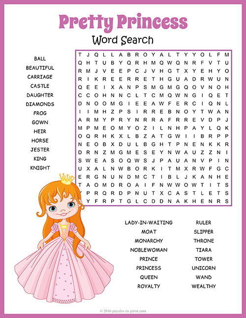 Princess Word Search