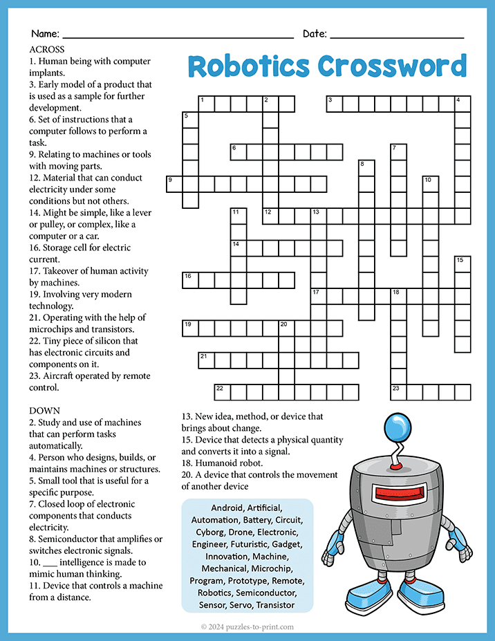 Robot Crossword