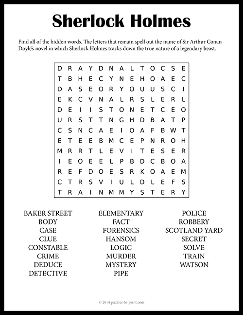 Sherlock Holmes Word Search