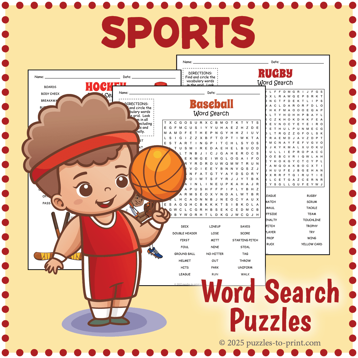 Sports Word Search Puzzles