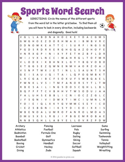 Free Printable Word Search Puzzle Games