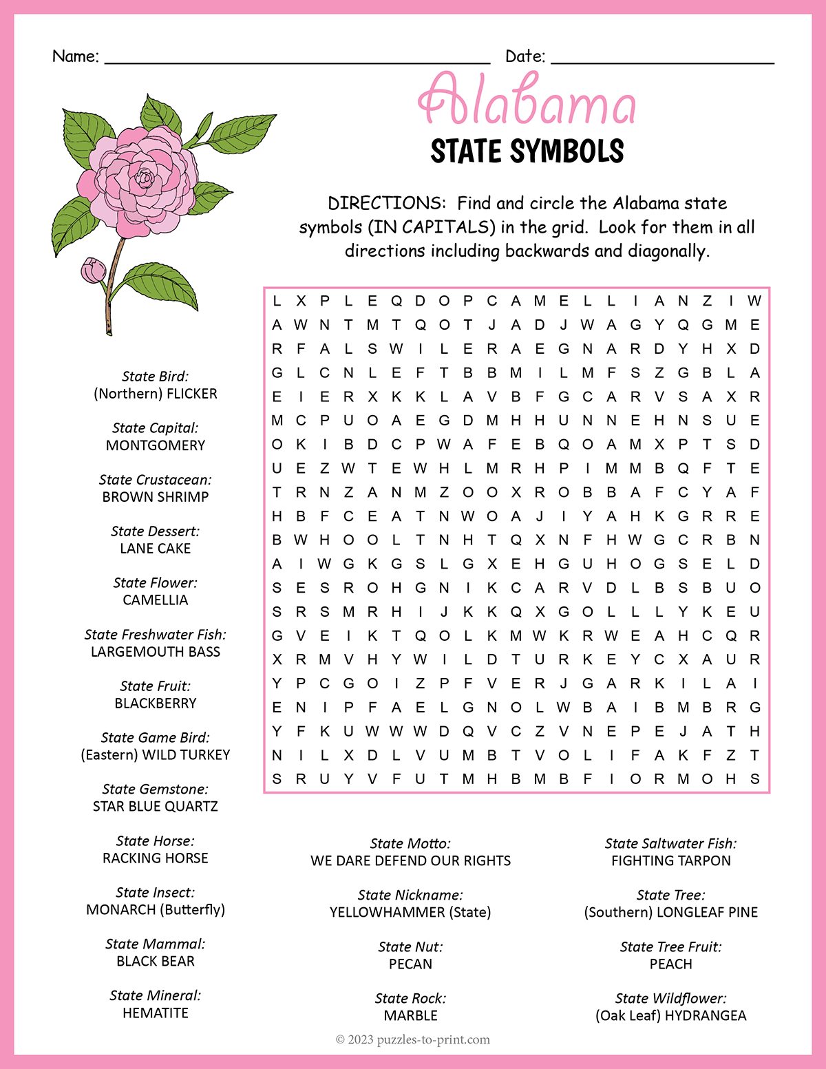 Alabama State Symbols