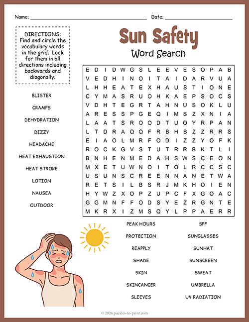 Health Word Search Puzzles