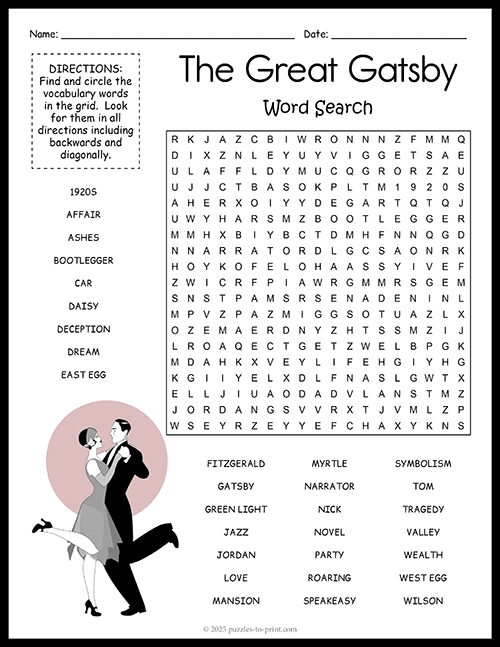 Literary Word Search Puzzles