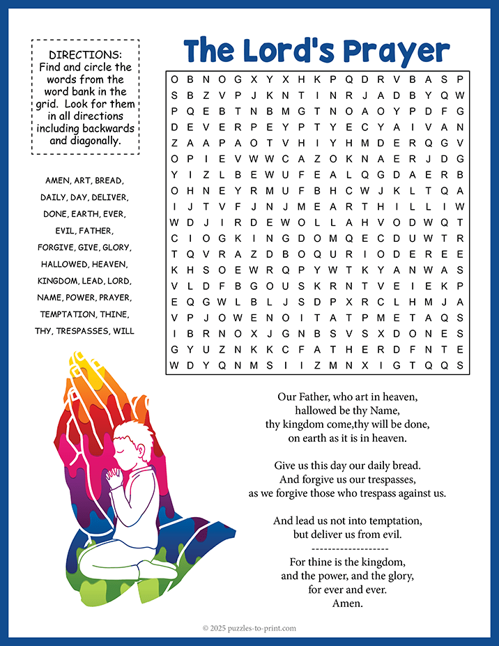 The Lord's Prayer Word Search