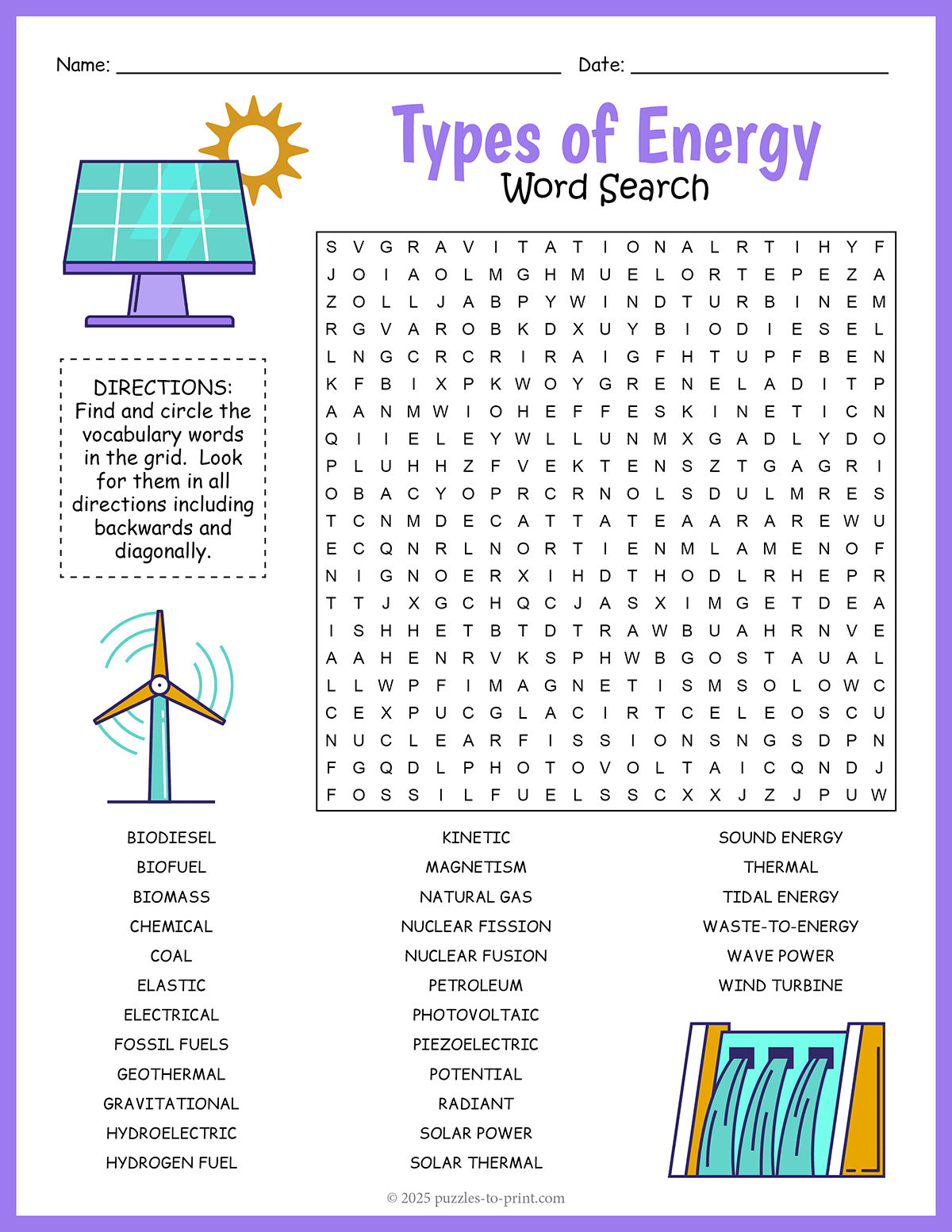 Energy Word Search