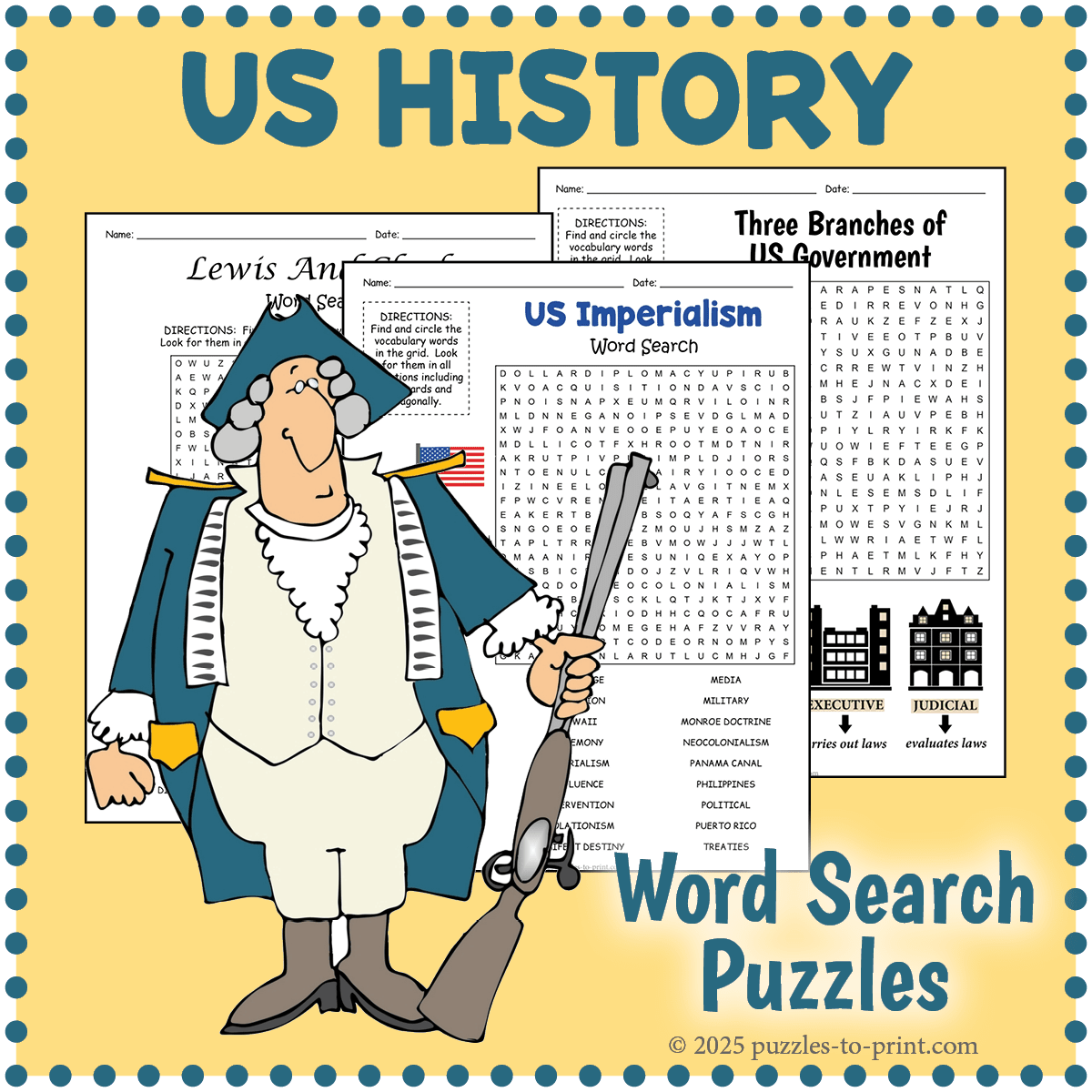 US History Word Search Puzzles