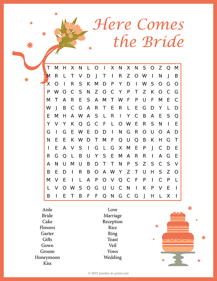Wedding Word Search